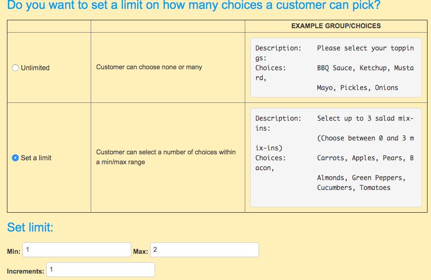Modifier Quantities – Olo Help Center