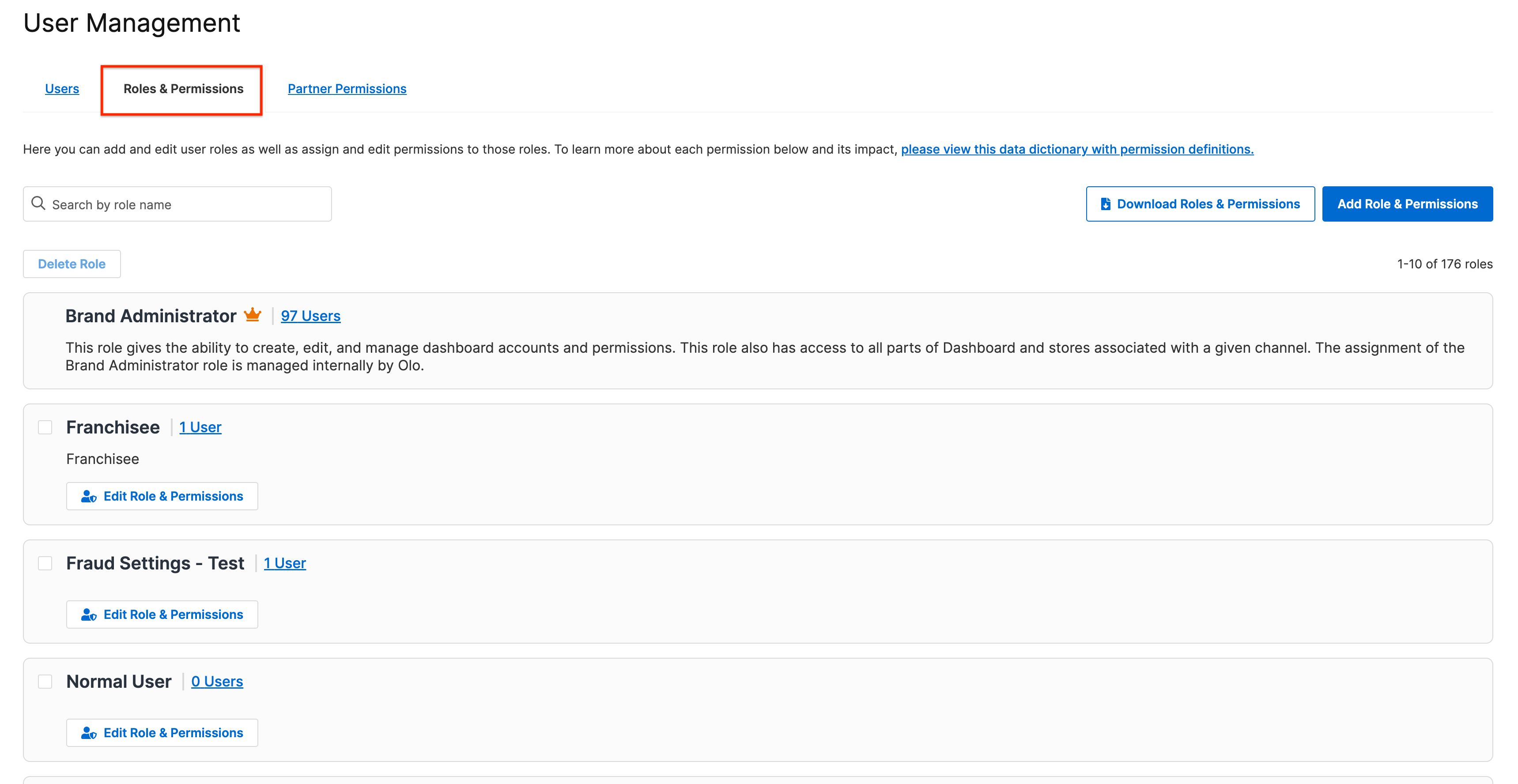 User Management Overview – Olo Help Center