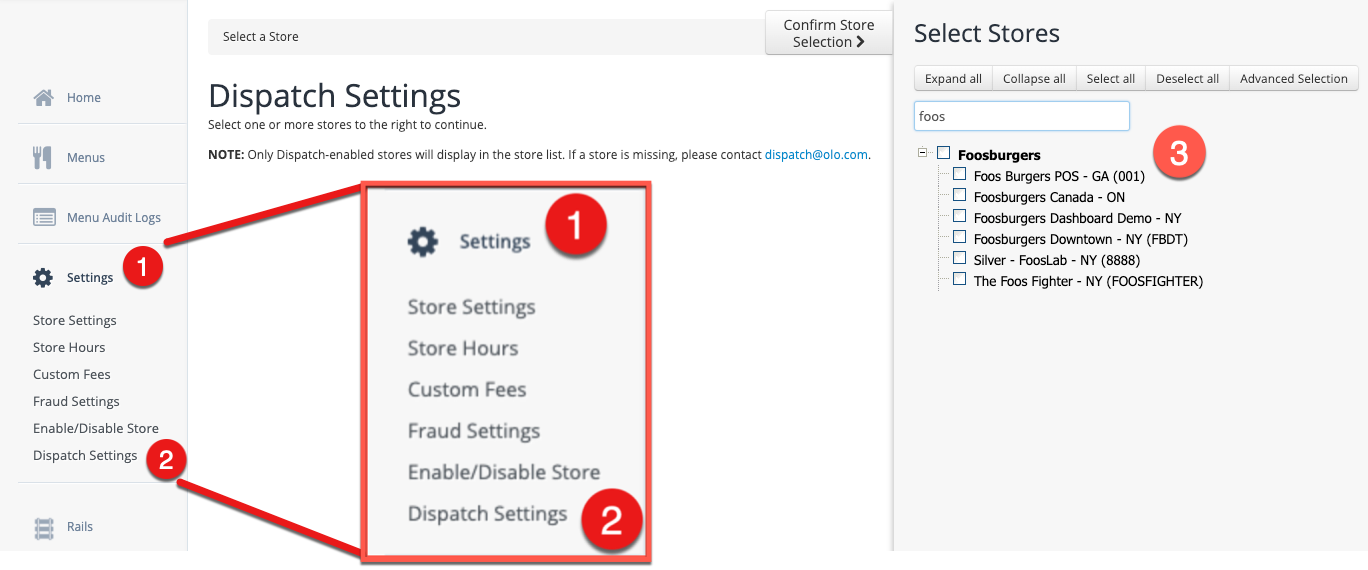Dispatch Store Settings – Olo Help Center
