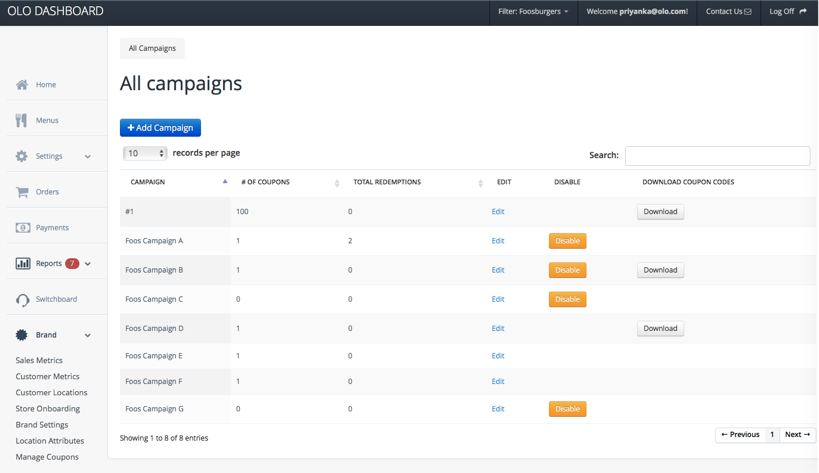 Create a Coupon Campaign – Olo Help Center